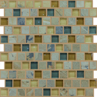 11.63"x11.63" Offset Imagination Mosaic, Set Of 4 - Contemporary ...