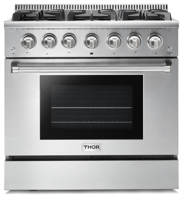 Thor Kitchen HRG3618U 36"W 5.2 Cu. Ft. Capacity Freestanding Gas - Gas ...