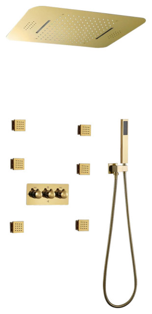 Mount Rainfall Shower System With Jetted Body Sprays - Contemporary ...