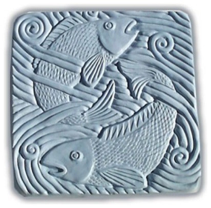 Fish in Water Stepping Stone Mold - Asian - Landscaping Stones And ...