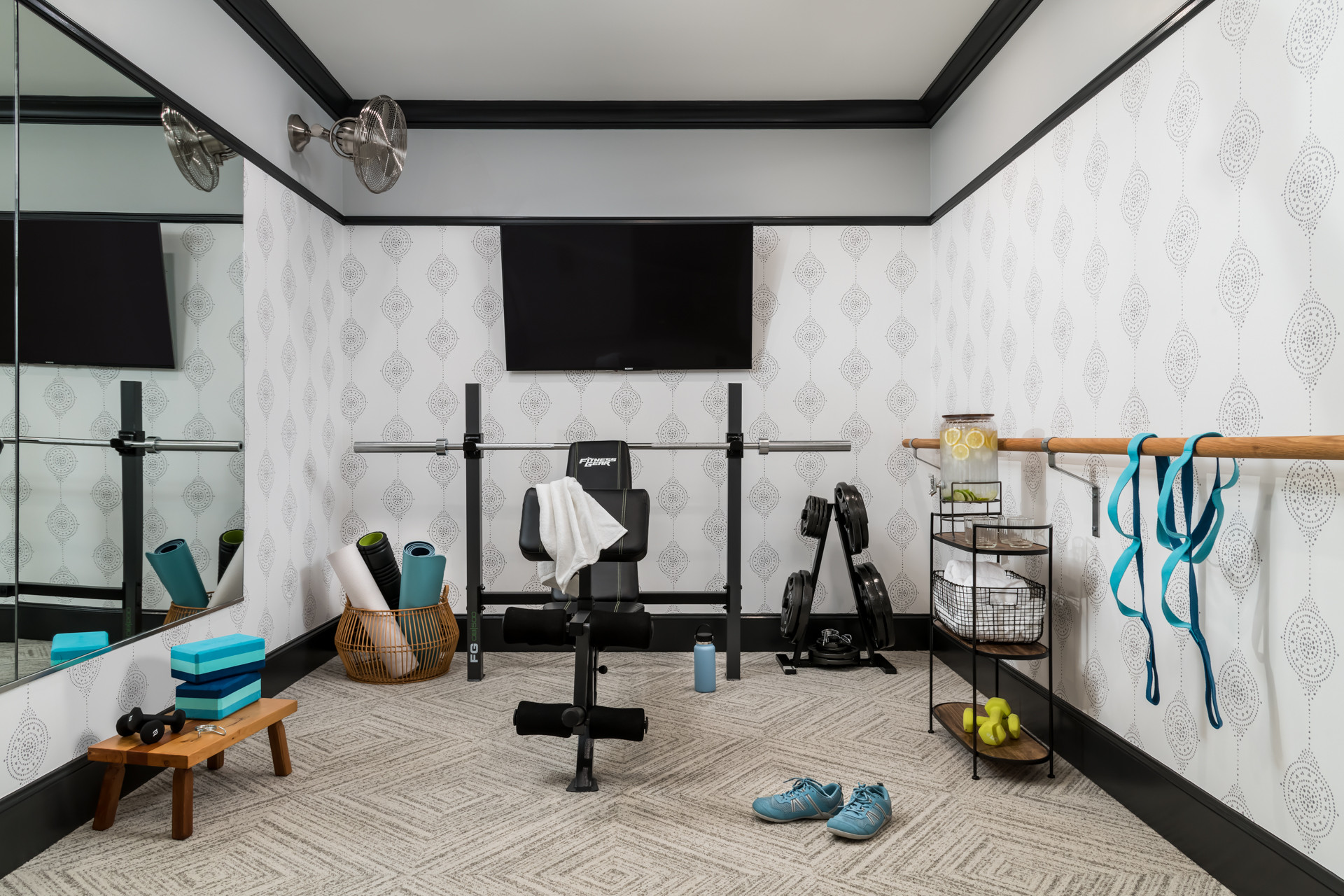 Home Gym Decorating Ideas With Glass Door
