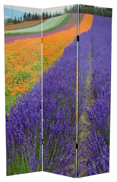 6' Tall Summer Fields Double Sided Room Divider - Farmhouse - Screens ...