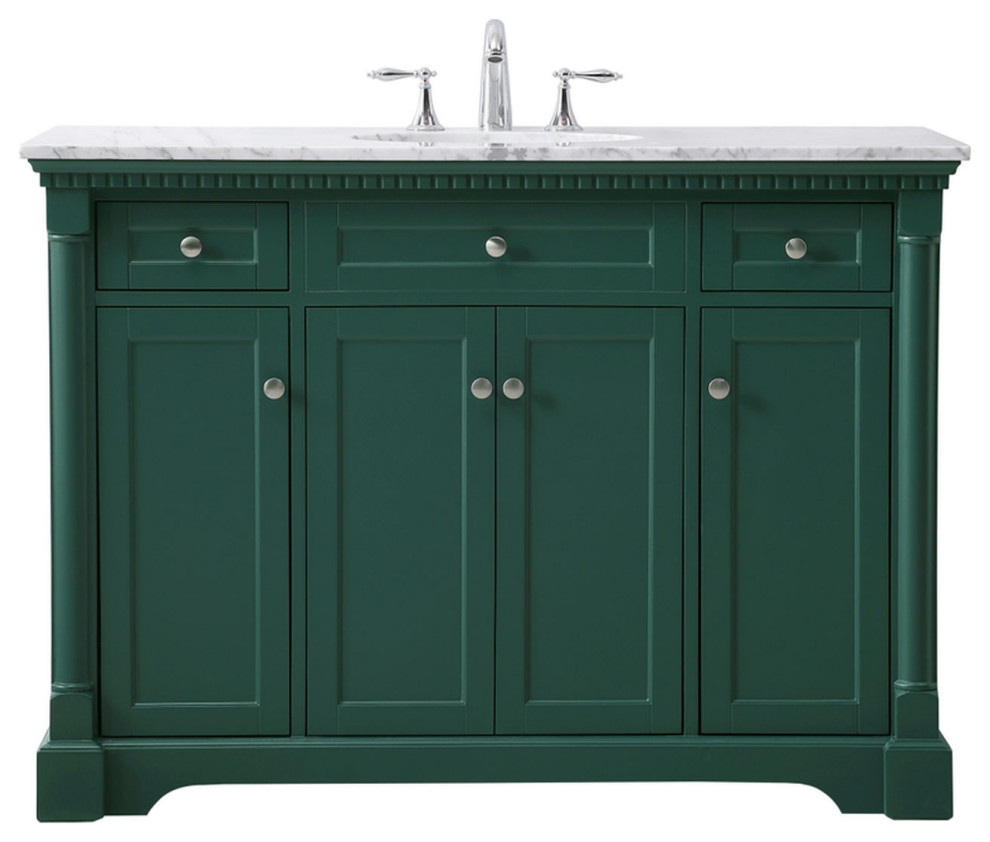48" Single Bathroom Vanity Set, Green, Vf53048Gn - Eclectic - Bathroom ...