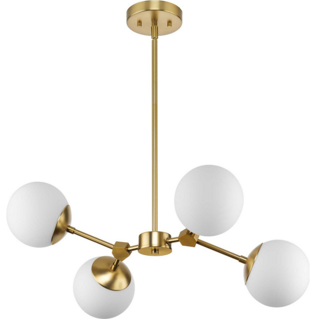 Haas 4-Light Chandelier, Brushed Bronze - Midcentury - Chandeliers - by ...