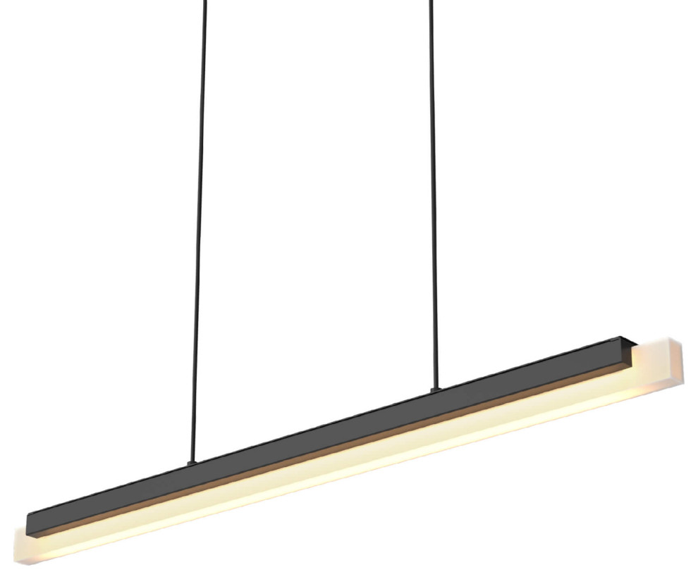 39" Smart LED Linear Pendant Light, Black - Modern - Pendant Lighting ...