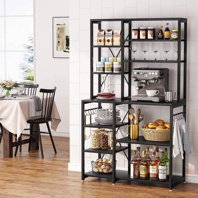 Tribesigns Kitchen Bakers Rack With Hutch, 10 Tier Microwave Oven Stand ...