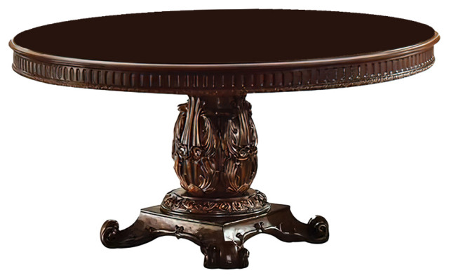 ACME Vendome Round Dining Table, Cherry - Transitional - Outdoor Dining ...