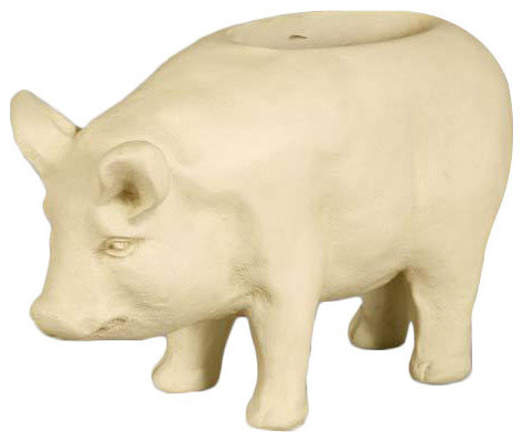 Pig Pot 9 Garden Animal Statue - Farmhouse - Garden Statues And Yard ...