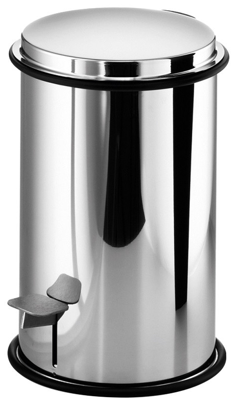 Basket Pedal Waste Basket, Stainless Steel - Contemporary ...