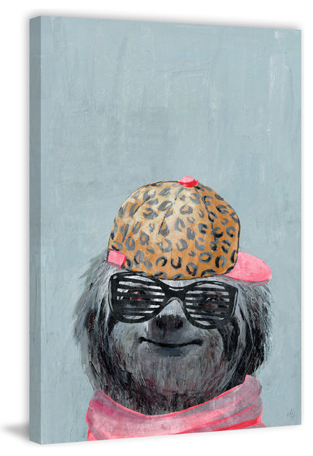 "Hipster Sloth II" Painting Print on Wrapped Canvas, 30"x45" - Eclectic ...