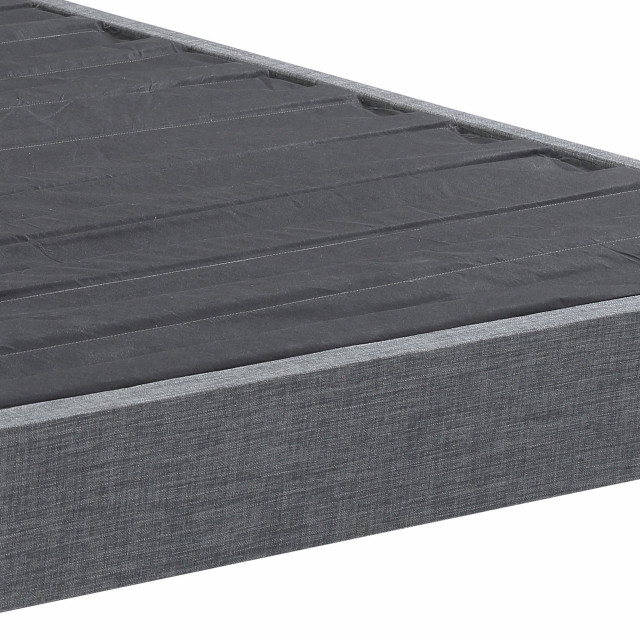 Contemporary King Platform Bed, Corner Blocked Hardwood Frame & Gray ...