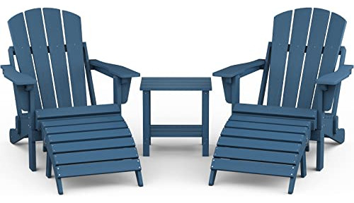 SERWALL 5-Piece Adirondack Chair Set - Contemporary - Outdoor Lounge ...