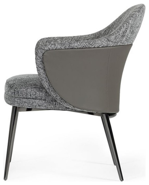 Modrest Cora 18" Modern Fabric & Leather Upholstered Dining Chair in ...