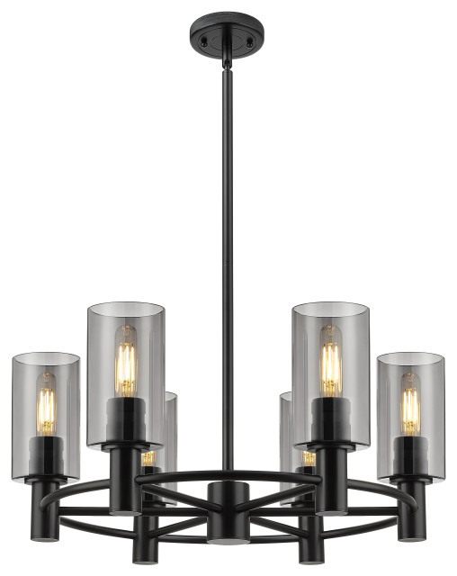 Innovations Crown Point 6 24" Chandelier Brushed Brass - Transitional ...