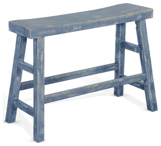 Sunny Designs Marina 24" Mahogany Wood Bench in Beach Pebble Beige ...