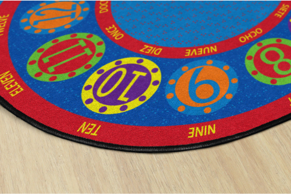 Flagship Carpets FE296-33A 6'x8'4" Number Circles Bilingual Educational ...