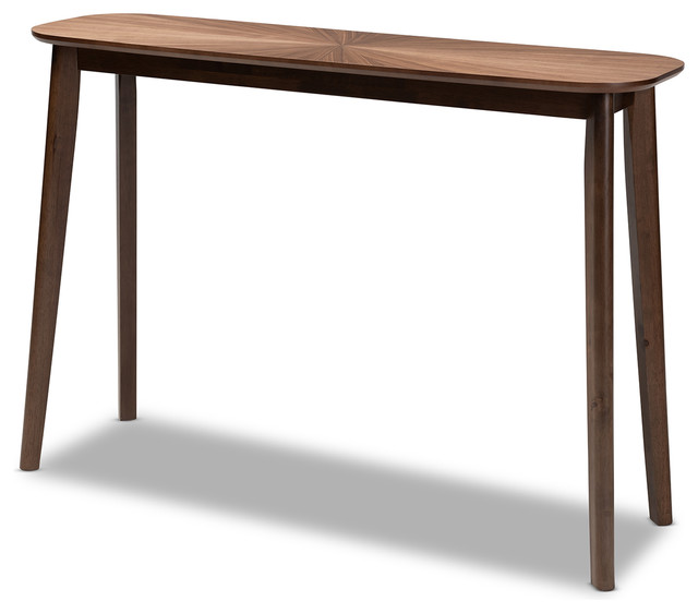 Brigby Mid-Century Modern Walnut Finished Wood Console Table, Walnut ...