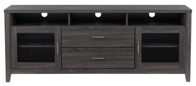 Atlin Designs Modern Engineered Wood TV Stand for TVs up to 85" in Dark ...