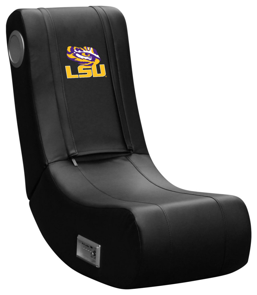 LSU Tigers Rocker Gaming Chair Black Synthetic Leather - Modern ...