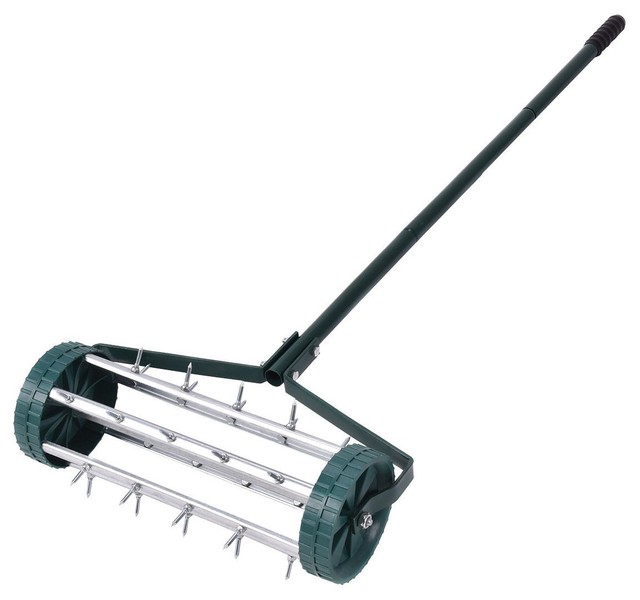 Modern Heavy Duty Rolling Garden Lawn Aerator - Traditional - Outdoor ...