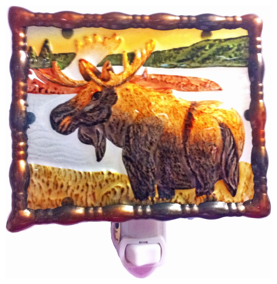 Moose Night Light - Rustic - Night-lights - by Continental Art Center ...