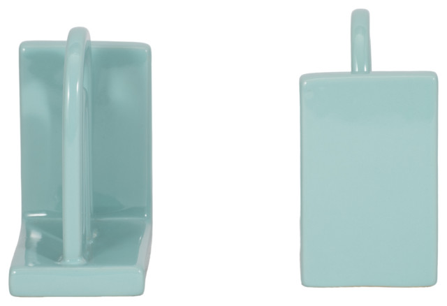 Ceramic 2-Piece Set 6" Arch Bookends, Mint, 5x3x6" - Contemporary ...
