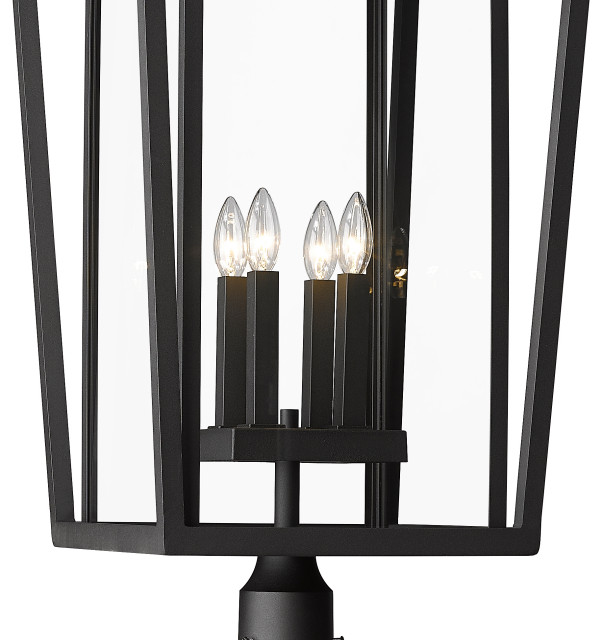 Z-Lite 571PHXXLR-564P-BK Seoul 4 Light Outdoor Post Mounted Fixture in ...