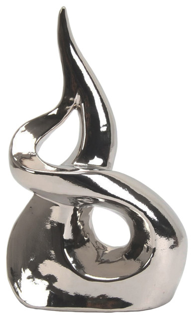 Sagebrook Home Abstract Silver Sculpture 12.5" - Contemporary ...
