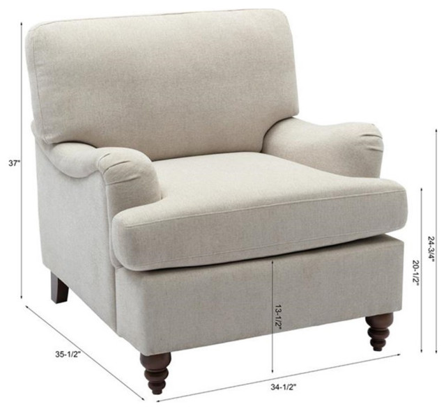 Home Square Polyester Fabric Transitional Arm Chair in Beige - Set of 2 ...