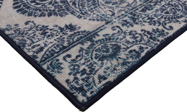 RugSmith Blue Rajah Pasiley Ikat Area Rug, 3'x5', 5'x7' - Mediterranean ...