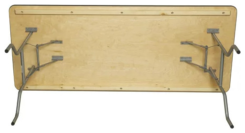 Modern Folding Table, Steel Legs With Rectangular Polyurethane Top ...