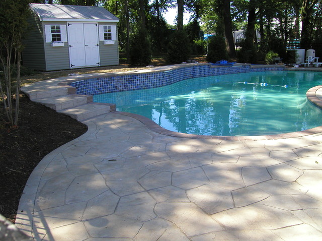 stamped concrete pool deck - Contemporary - Pool - Baltimore - by ...