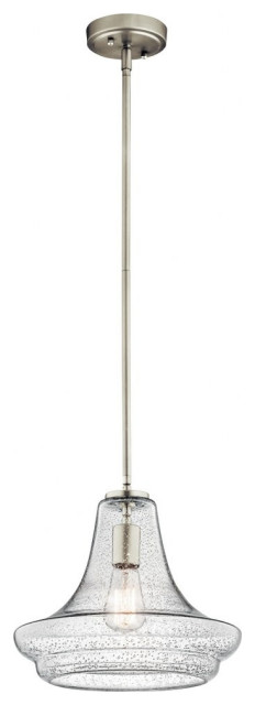 1 Light Contemporary Large Bell Shade Pendant Light Fixture Clear ...