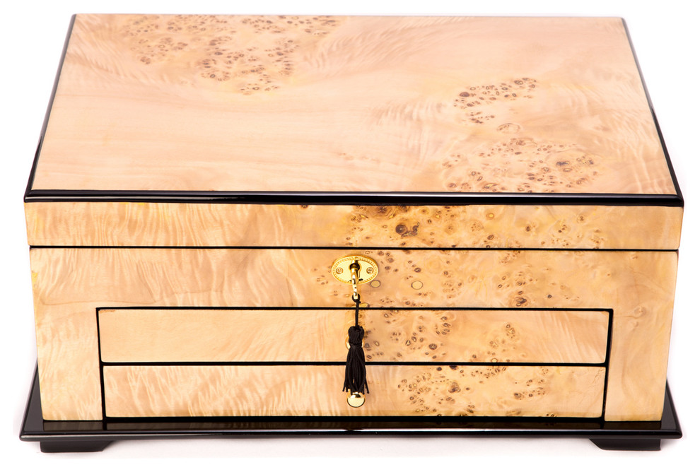 Lacquered Wood 3-Level Jewelry Box - Contemporary - Jewelry Boxes And ...