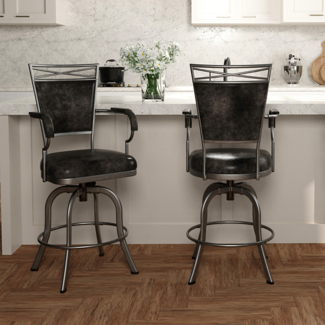 Hillsdale Bridgetown Tilt Base Metal Swivel Stool, Counter Height ...
