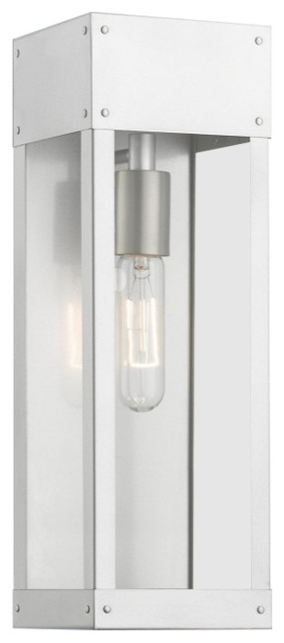 Barrett 1 Light Painted Satin Nickel, Brushed Nickel Candle Outdoor ...