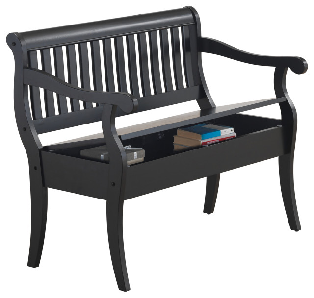 Veranda Storage Bench - Antique Black - Traditional - Accent And ...