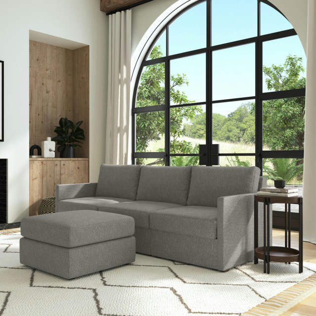 Flex Sofa with Narrow Arm and Ottoman in Pebble by homestyles - Transitional - Sectional Sofas ...