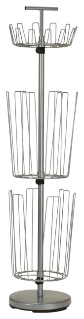 Household Essentials Three-Tier Adjustable Revolving Shoe Rack ...