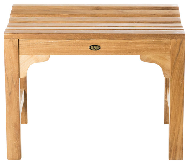 Teak Shower Bench Curved 24" (60 cm) - Scandinavian - Shower Benches ...