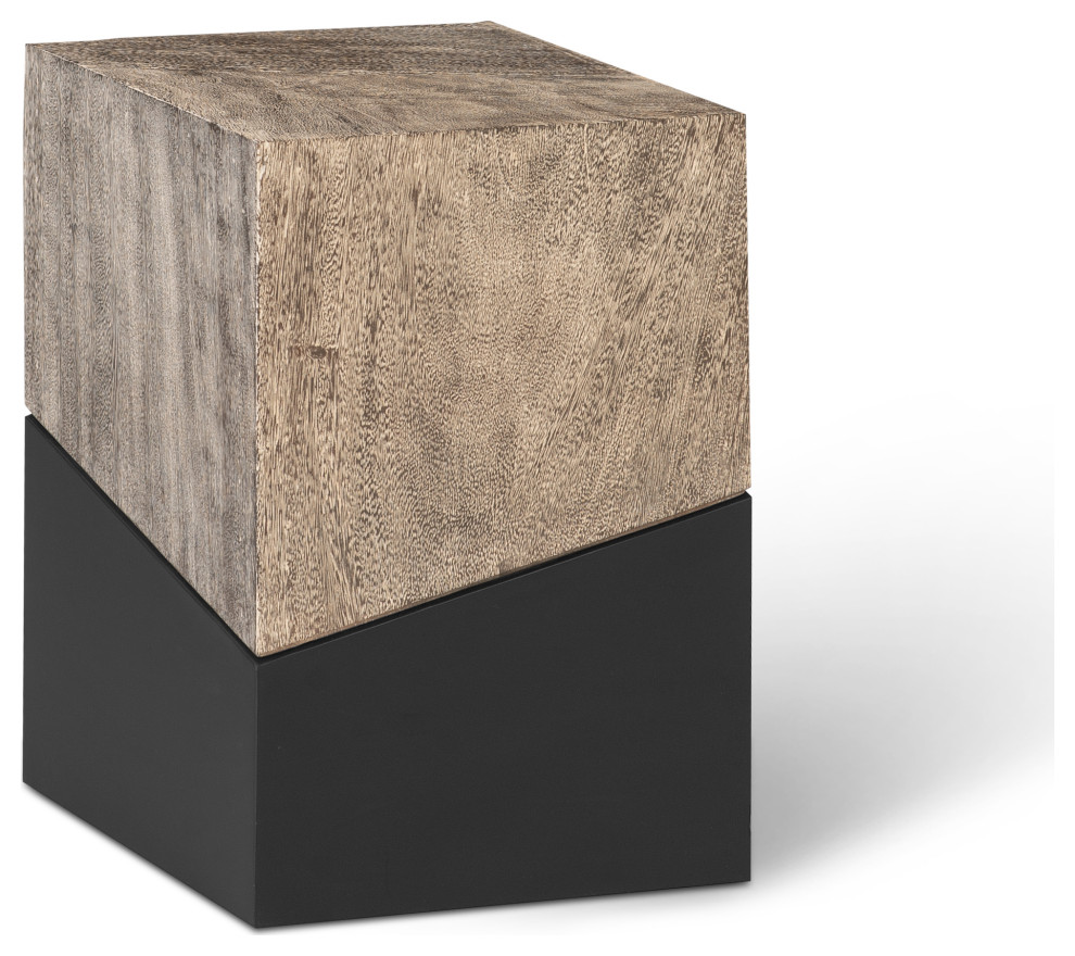 Geometry Side Table, Gray Stone, 12" - Contemporary - Side Tables And ...