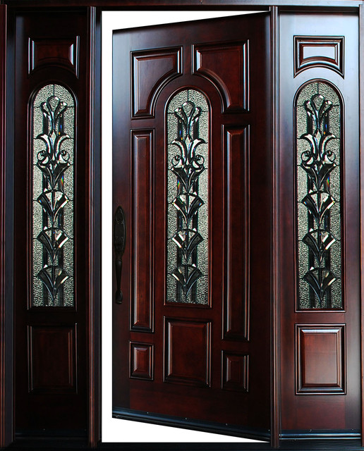 Exterior Front Entry Wood Door M280A 1D+2SL 18 Exterior Front Entry Wood Door M280A 1D+2SL 18