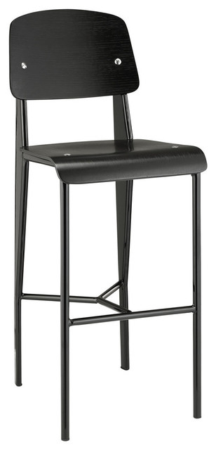 Modern Black Black Cabin Bar Stool, 16"Lx19.5"Wx42"H - Transitional ...