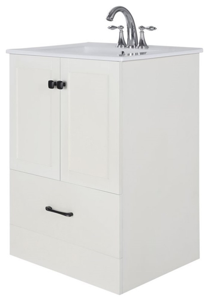 Saint Birch 23" PVC Plastic Bathroom Vanity with Top and Sink in White ...