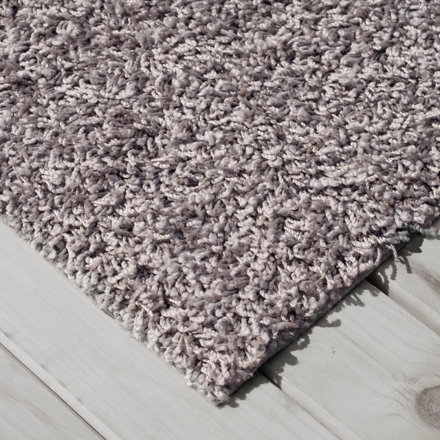 Lavish Home Outdoor/Indoor Shag Rug, Platinum, 8'x10' - Contemporary ...