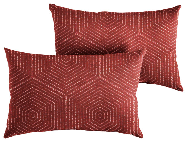 Sunbrella Indoor/Outdoor Enrich Ruby Outdoor Pillows, Set of 2, 16x26 ...