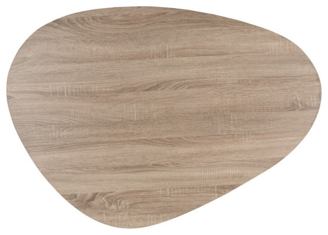 Bia Retro Mid Century Lacquer Coffee Table Oak/ Black - Midcentury ...