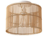 Ocean 1-Light Matte White Flush Mount Ceiling Light with Natural Bamboo Shade - Asian - Flush ...