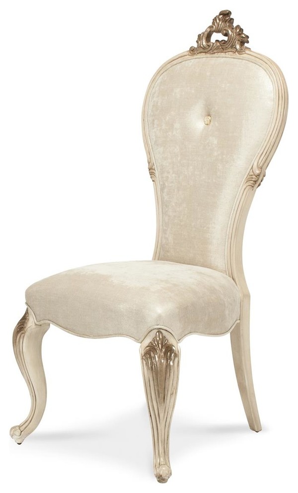 Aico Platine de Royale Side Chair, Champagne, Set of 2 09003-201 ...