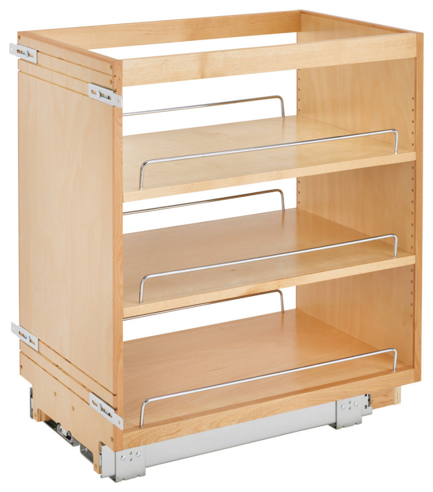 Wood Base Cabinet Pull Out Organizer, 14" - Contemporary - Pantry And ...